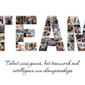 Custom Team Photo Collage, Thank You Coach Gift, Gift for Captian ...