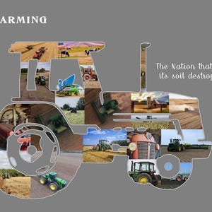 Tractor Collage, Farming Lover Photo Collage, Printable Gift for Friend ...