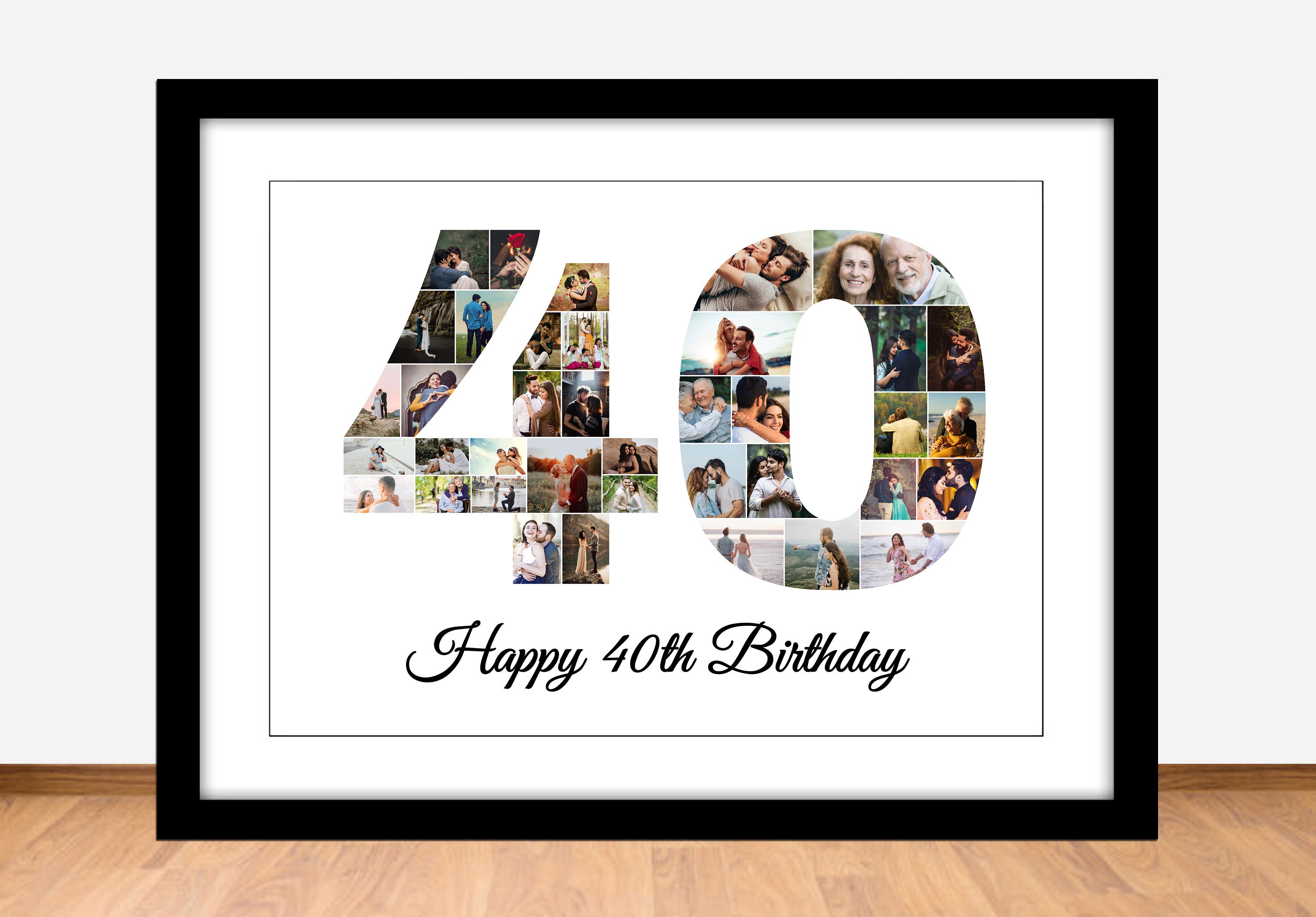 40th Birthday Photo Collage Number 40 Anniversary Gift - Etsy