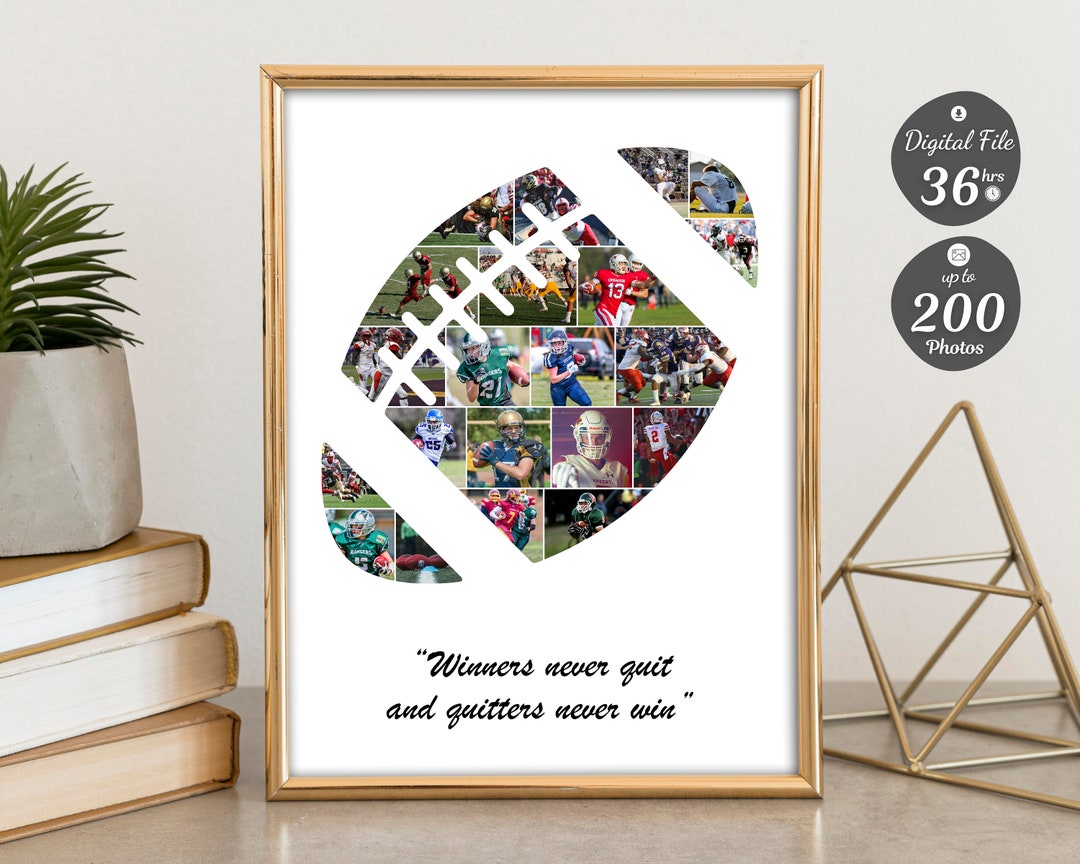 American Football Photo Collage, Coach Thank You Gift, Football Custom ...