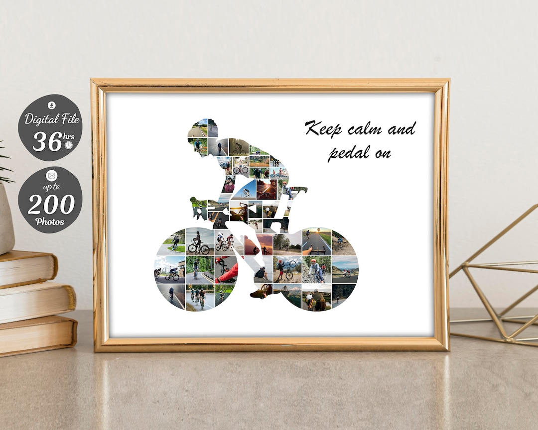 Personalized Cycling Photo Collage, Professional Cyclist Gifts, Custom ...