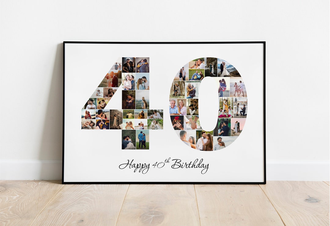 40th Birthday Collage, 40th Birthday Photo Collage, 40 Photo Collage ...