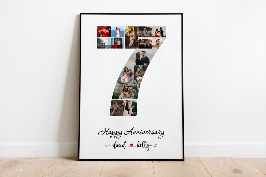 7th Anniversary Gifts, Custom Collage Photo Gifts, Seventh Anniversary ...