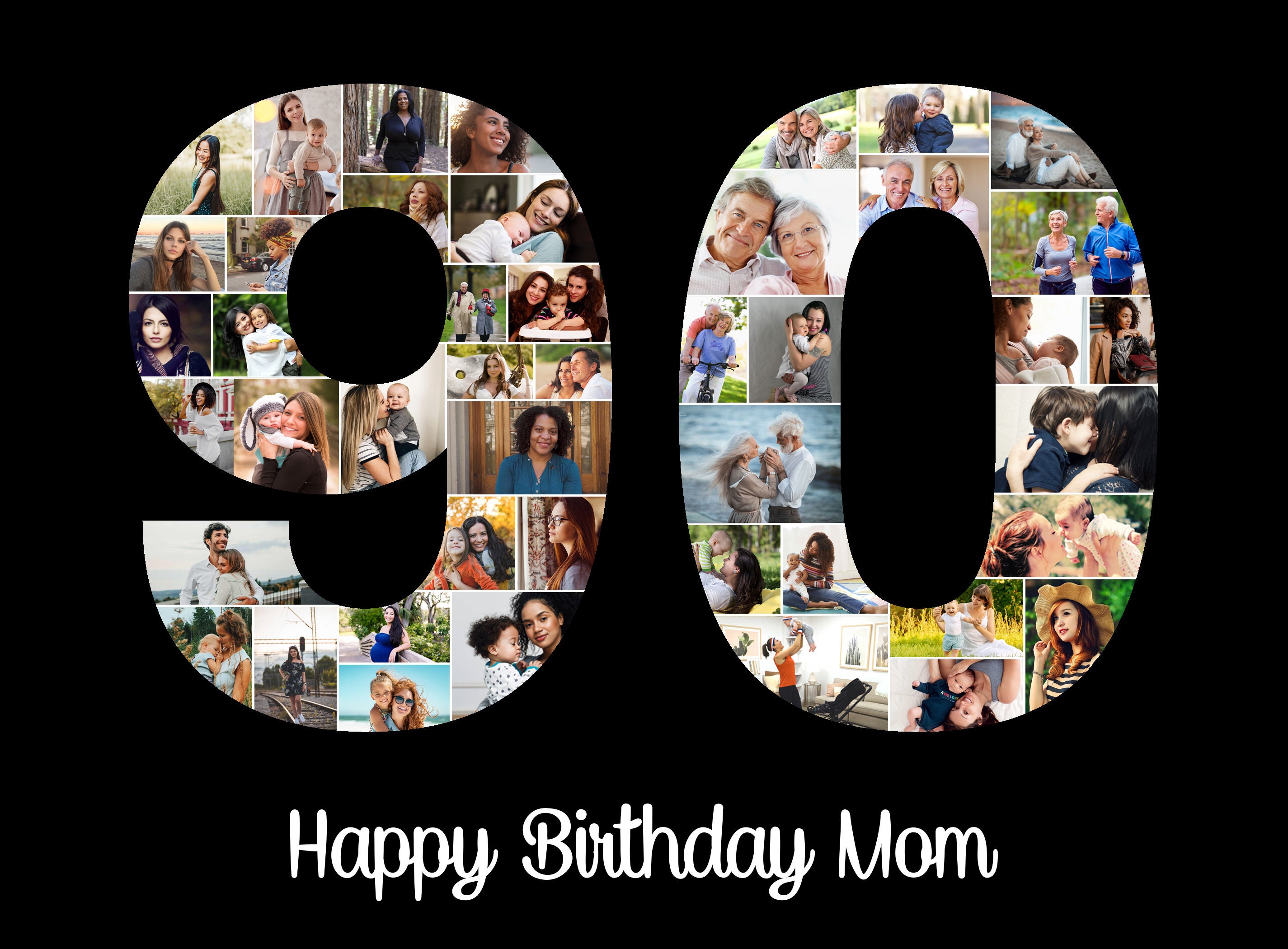 90th Birthday Gift Collage Photo Numbers 90th Birthday Photo - Etsy