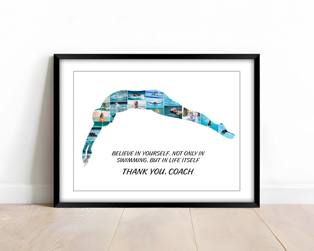 Swimming Photo Collage, Swimmer Photo Collage, Personalized Gift for ...