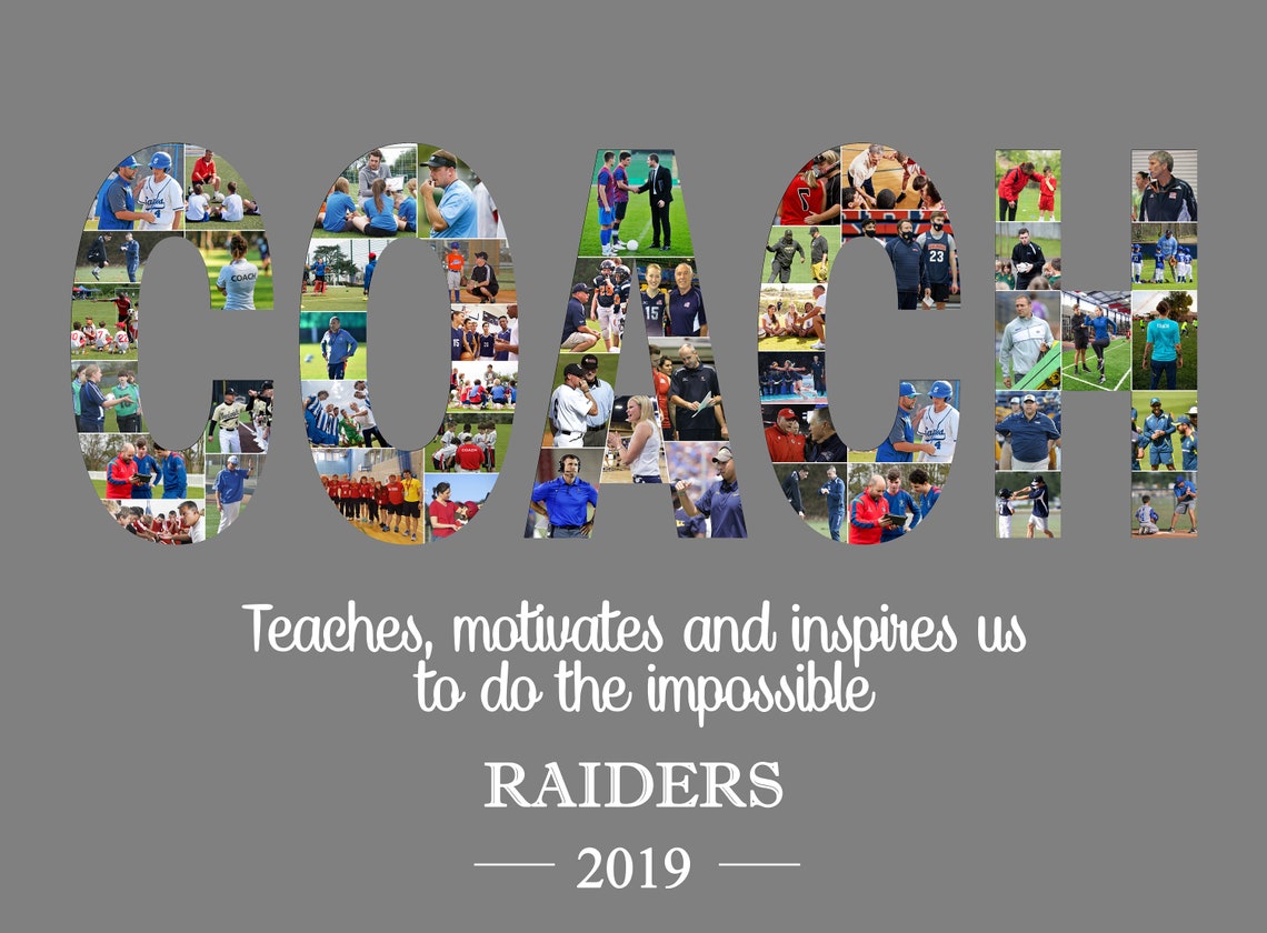 Coach Photo Collage-sport Coach Collage-gift for - Etsy