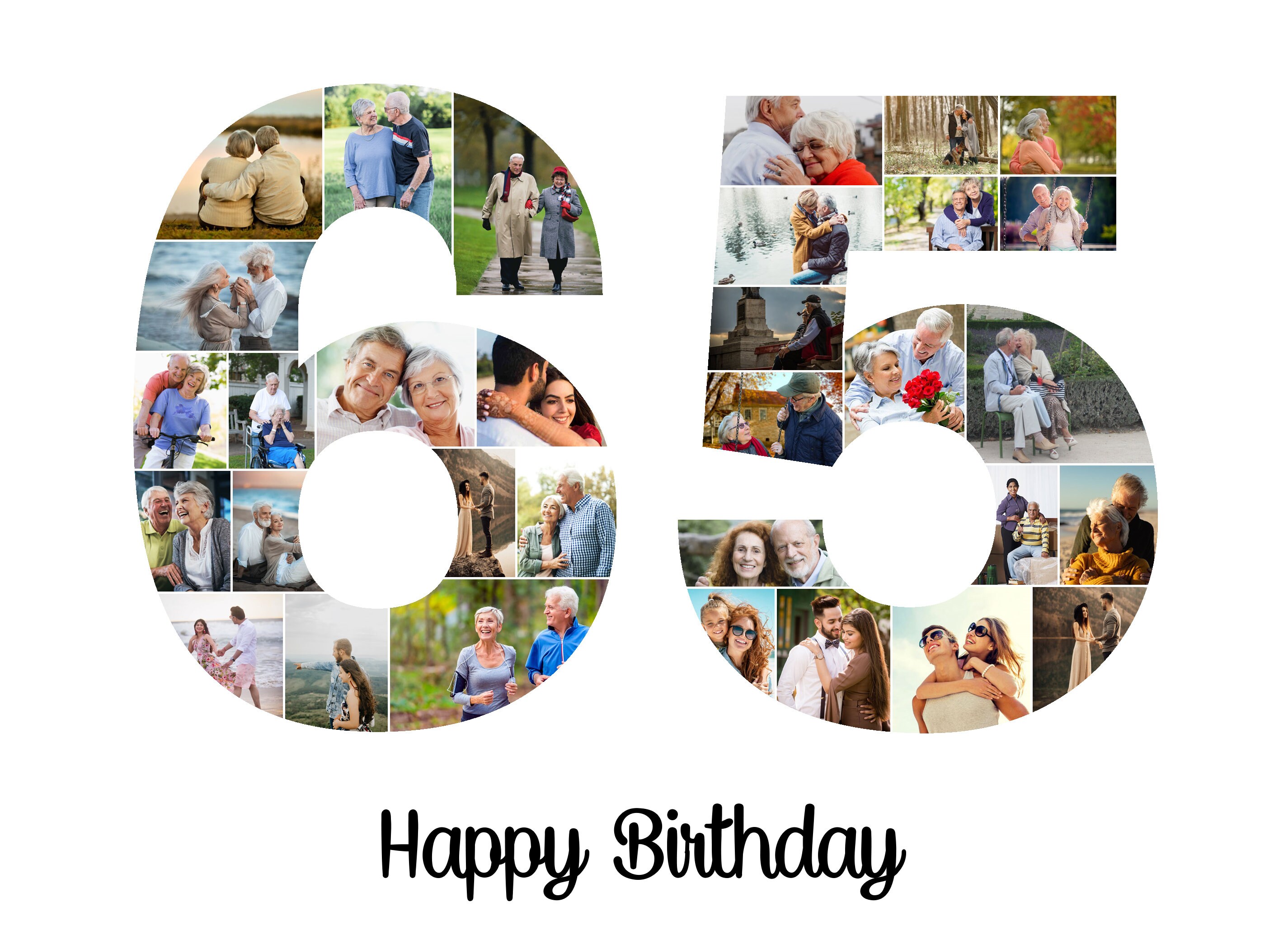 65th Anniversary Gift 65 Photo Collage 65th Birthday Gift | Etsy