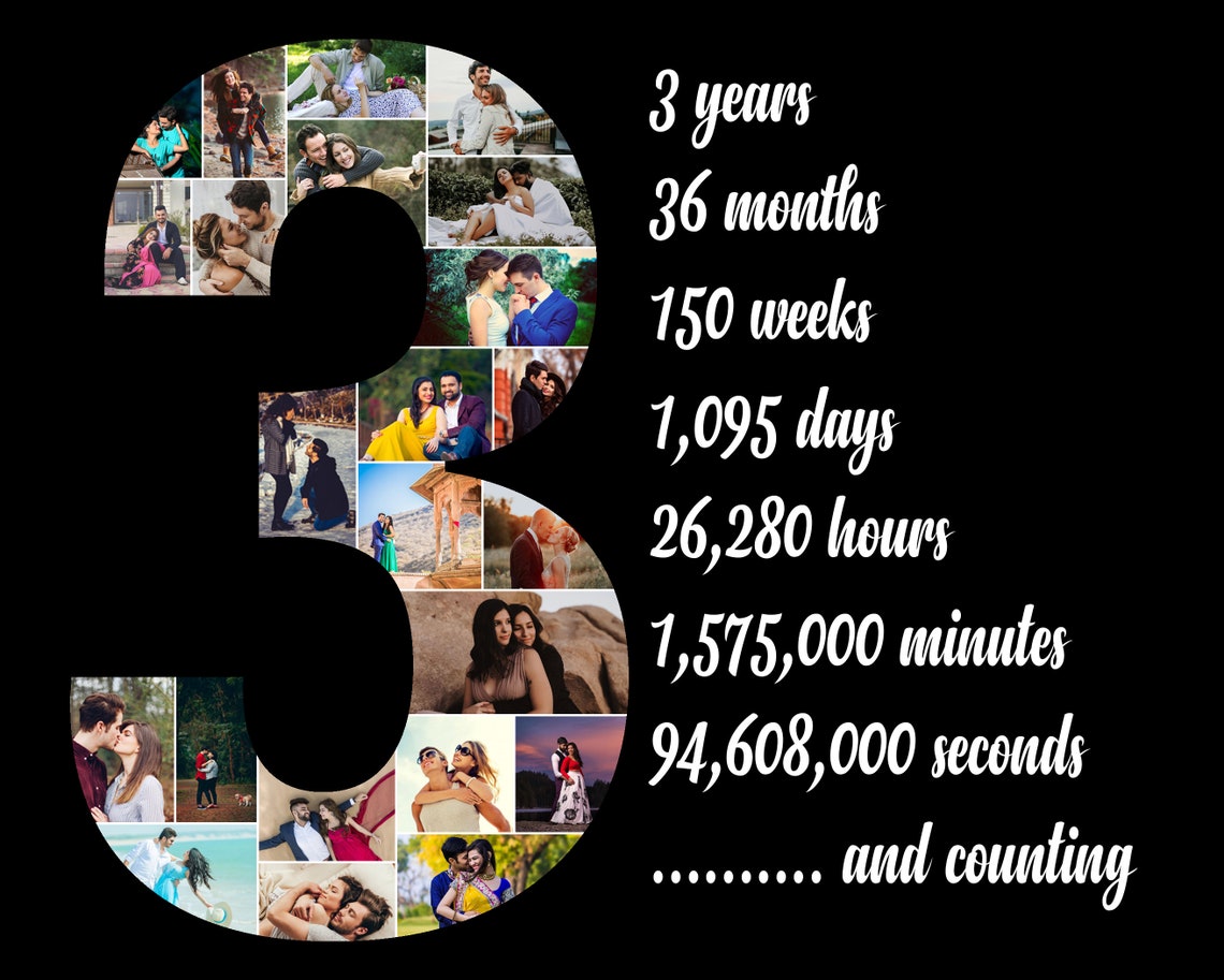 Custom Number Photo Collage Personalize Anniversary Collage - Etsy