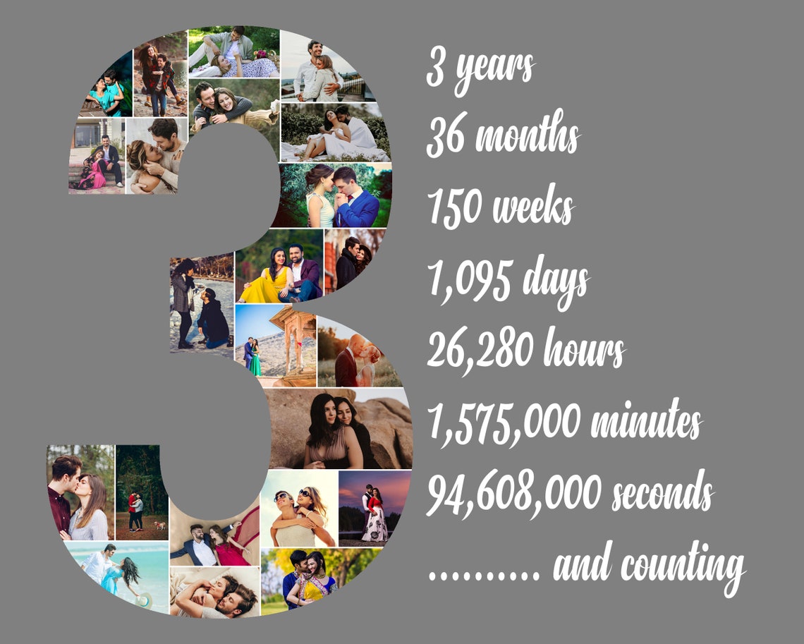 Custom Number Photo Collage Personalize Anniversary Collage - Etsy