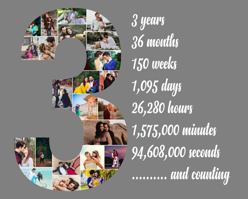 Custom Number Photo Collage Personalize Anniversary Collage - Etsy