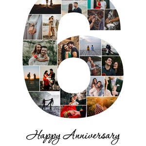 6th Anniversary Gifts, Custom Photo Collage, Personalized Wall Art ...