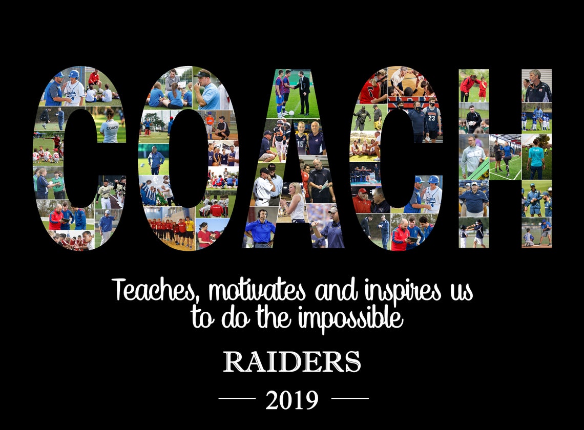 Coach Photo Collage-sport Coach Collage-gift for - Etsy