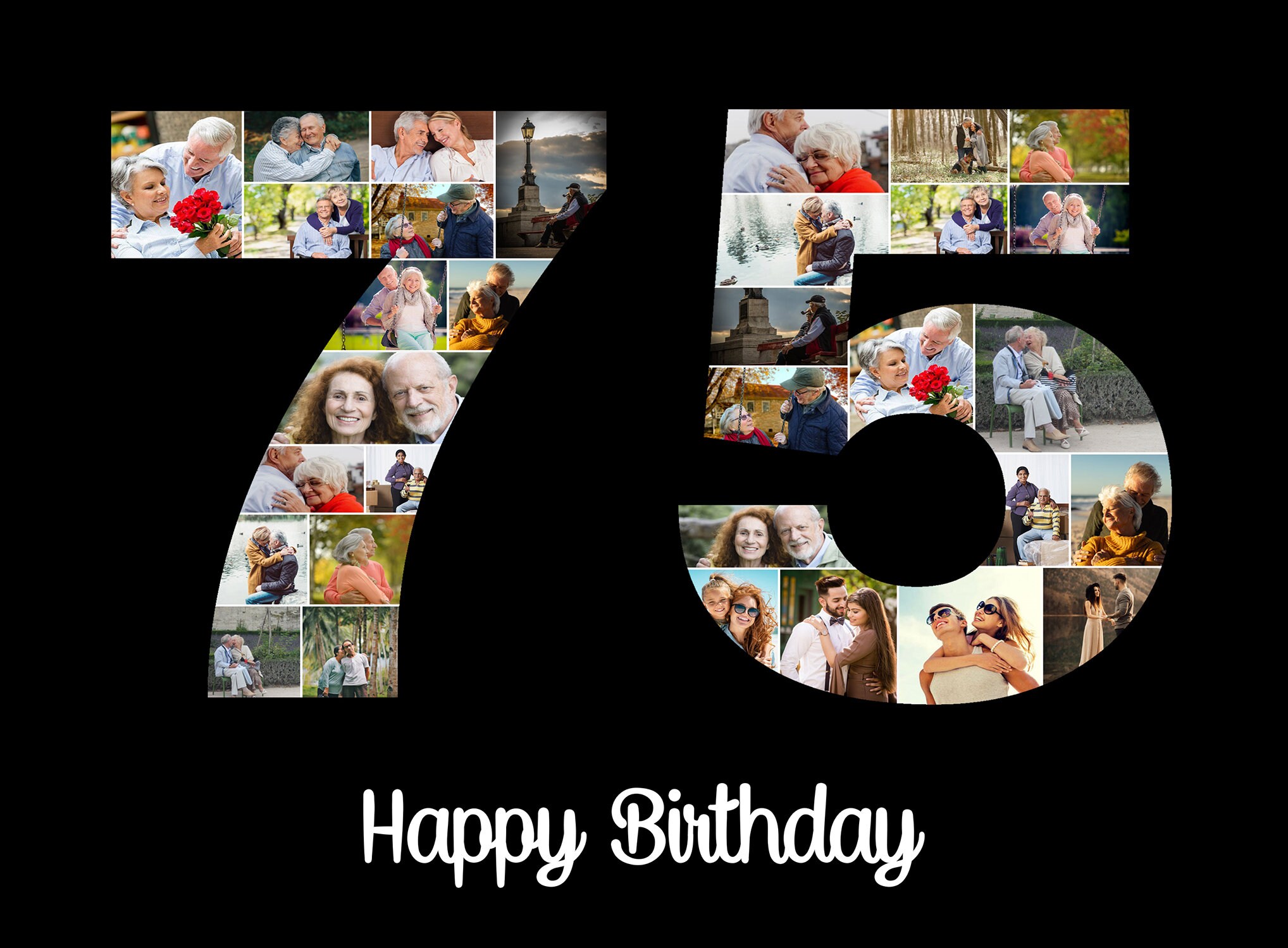 75th Birthday Gifts for Men Personalized Photo Collage Gift | Etsy