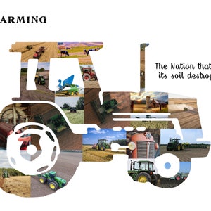 Tractor Collage, Farming Lover Photo Collage, Printable Gift for Friend ...