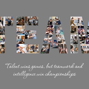 Custom Team Photo Collage, Thank You Coach Gift, Gift for Captian ...