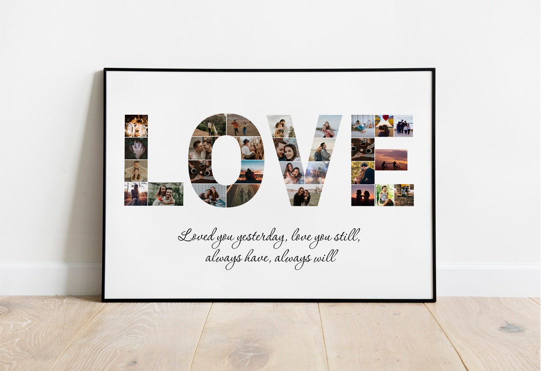 Personalized Love Photo Collage, Custom Love Photo Collage, Picture ...