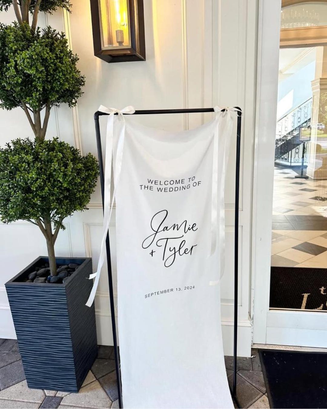 Custom Linen Wedding Welcome Sign: Modern Boho Fabric Decor - Etsy