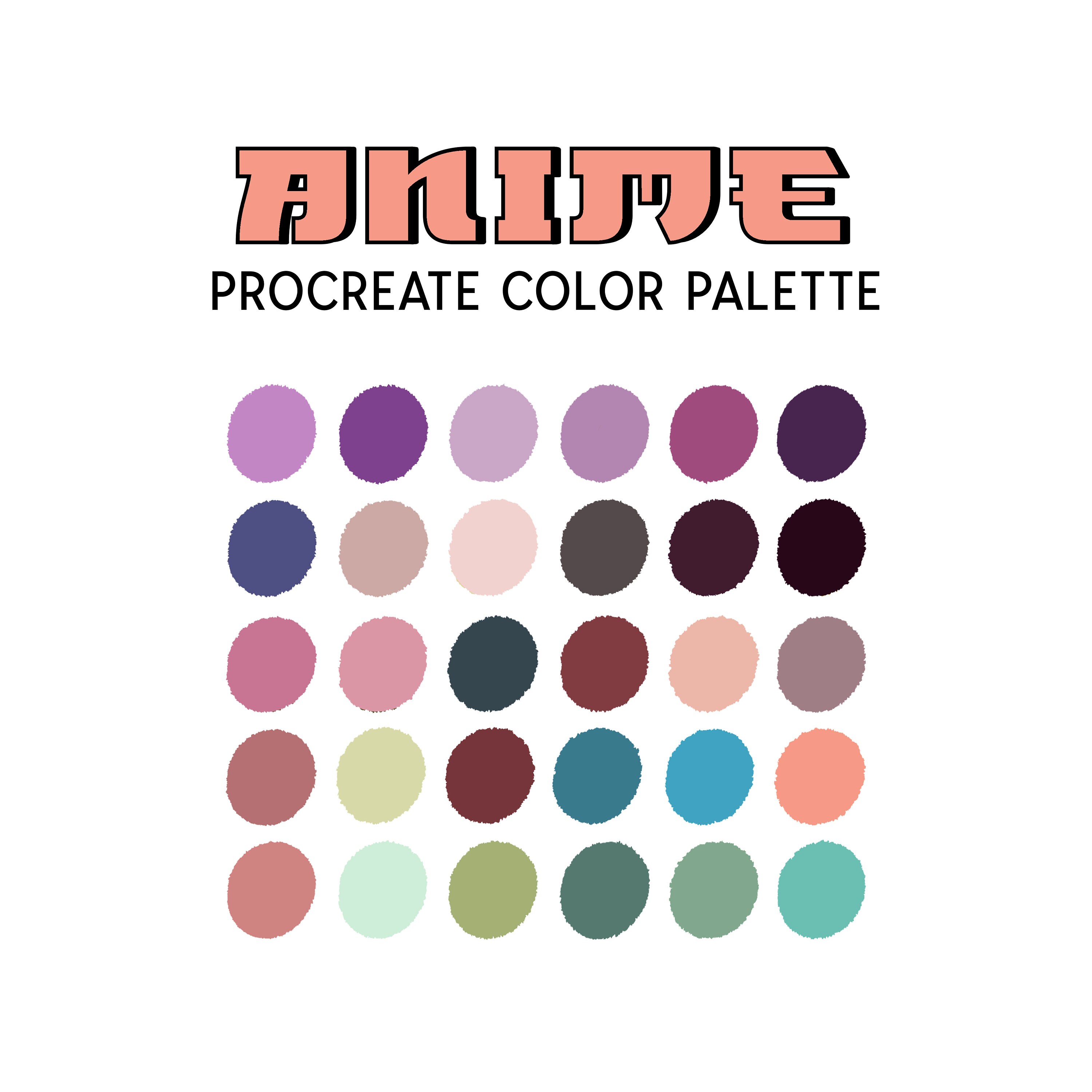 Anime Procreate Color Palette Anime Kawaii Palette for Proceate Palette ...