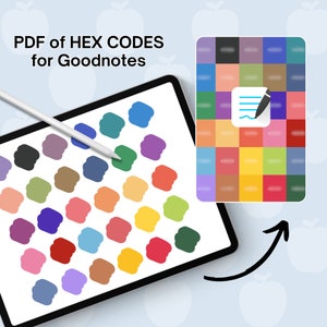 Color Palette With HEX CODES for Goodnotes Color Swatches Procreate ...