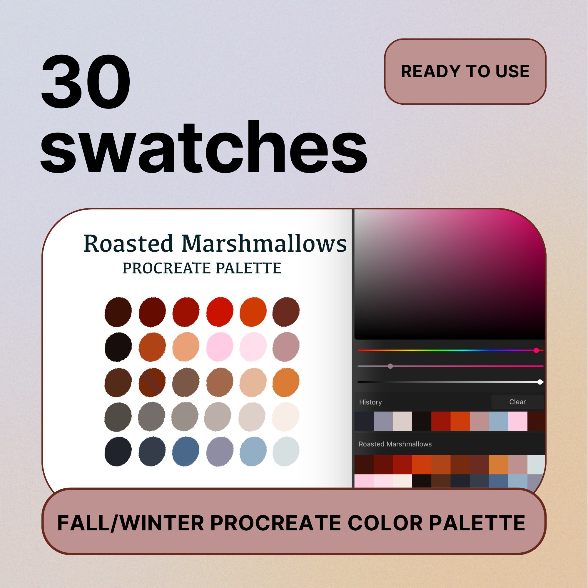 Winter Procreate Palette for Holiday Season Colour Palette for iPad ...