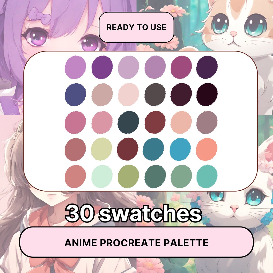 Anime Procreate Color Palette Anime Kawaii Palette for Proceate Palette ...