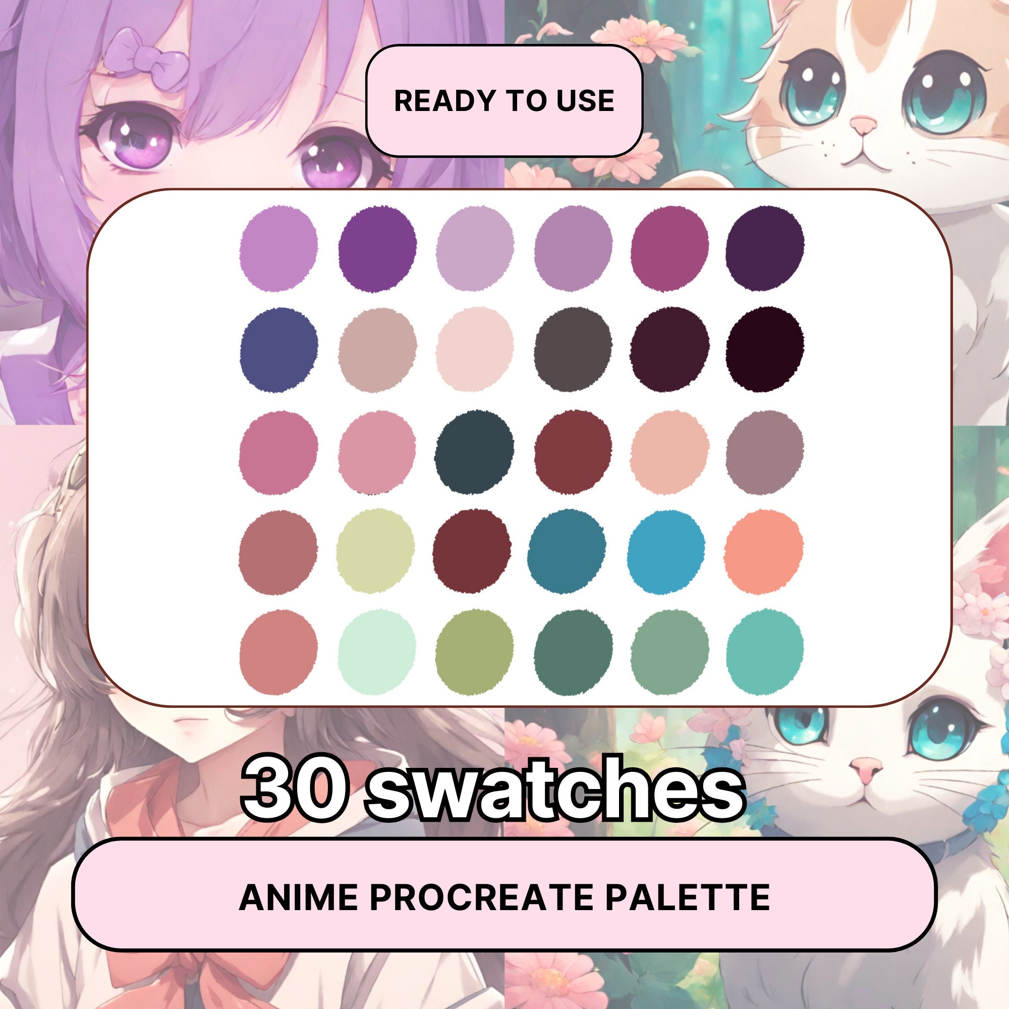 Anime Procreate Color Palette Anime Kawaii Palette for Proceate Palette ...