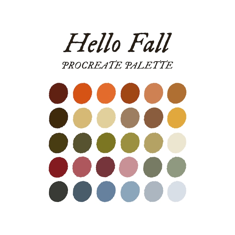 Fall Procreate Palette for Autumn Colour Palette for iPad Procreate ...