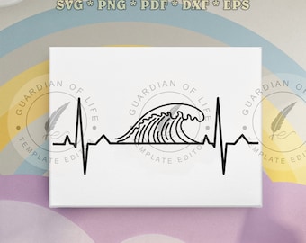 Wave Heartbeat Svg - Etsy