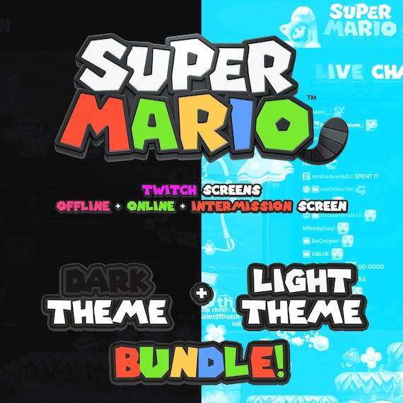 Super Mario Twitch Overlay prefabricado Paquete temático | Etsy