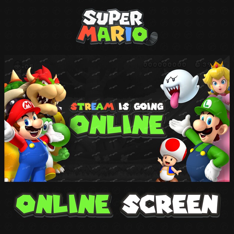 Premade Super Mario Twitch Overlay! *light + Dark Themed Bundle* - Etsy