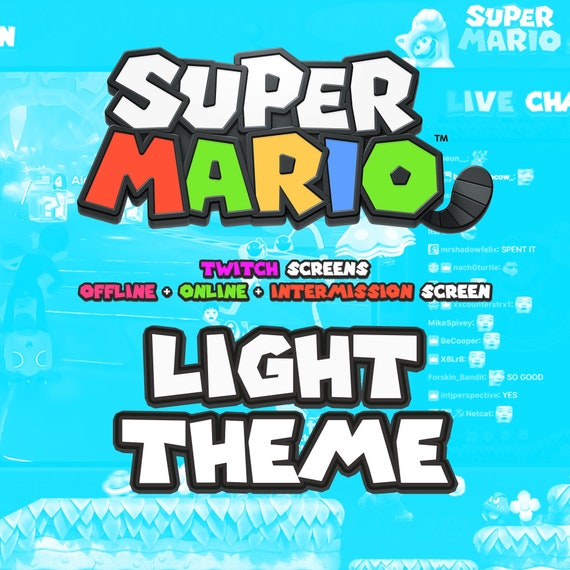 Super Mario Twitch Overlay prefabricado Temática ligera - Etsy España