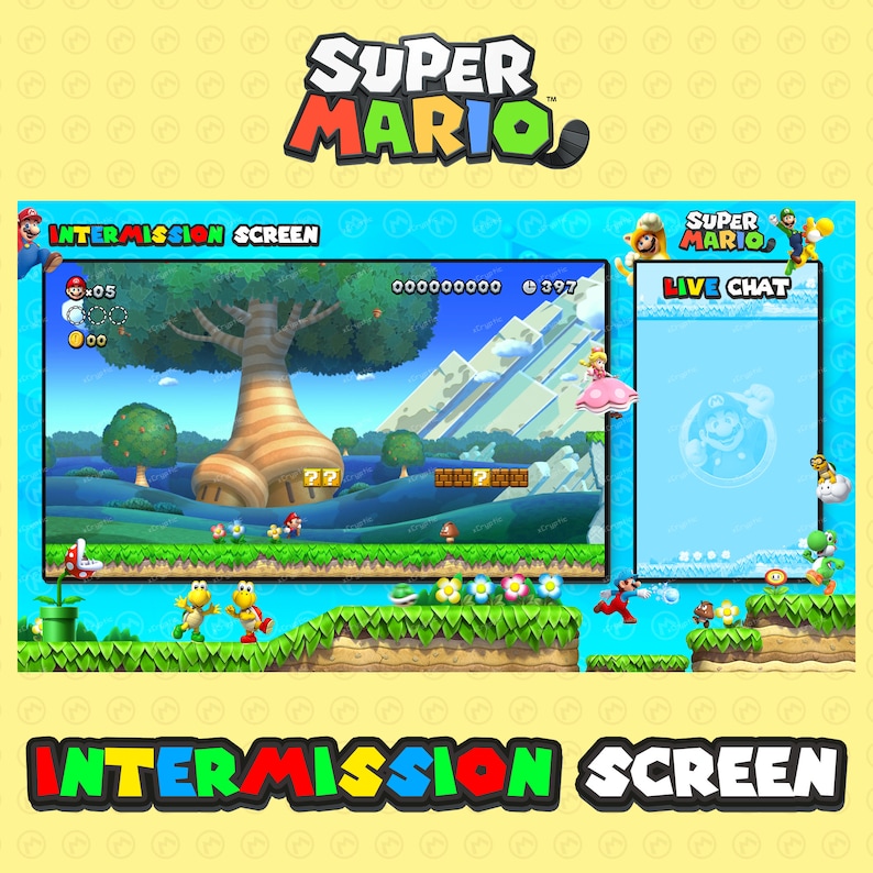 Premade Super Mario Twitch Overlay light Dark Themed Bundle - Etsy ...