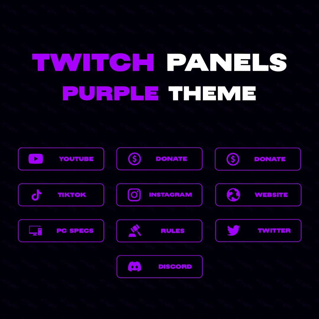 10 Clean Purple Panels - Twitch Panels Premade *instant Delivery* - Etsy