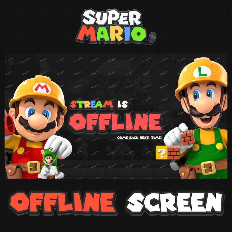 Premade Super Mario Twitch Overlay! *light + Dark Themed Bundle* - Etsy