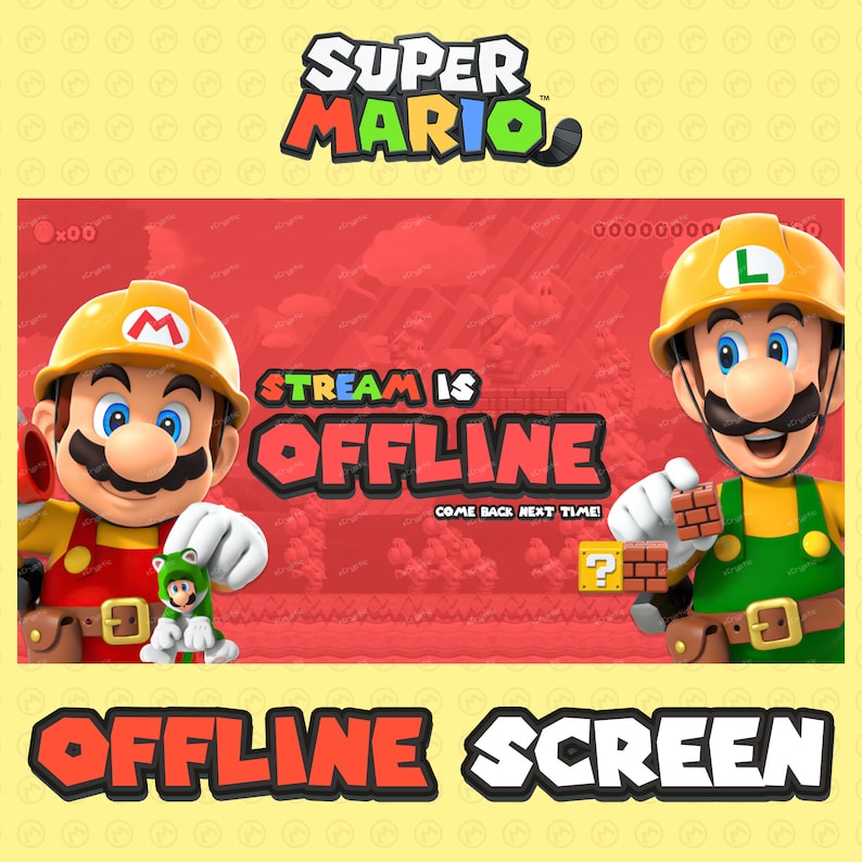 Premade Super Mario Twitch Overlay! *light + Dark Themed Bundle* - Etsy
