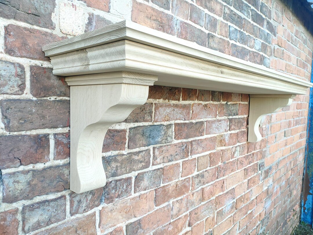Oak Joinery Grade Shelf With Corbels I Handmade L Wooden Mantel Shelf ...