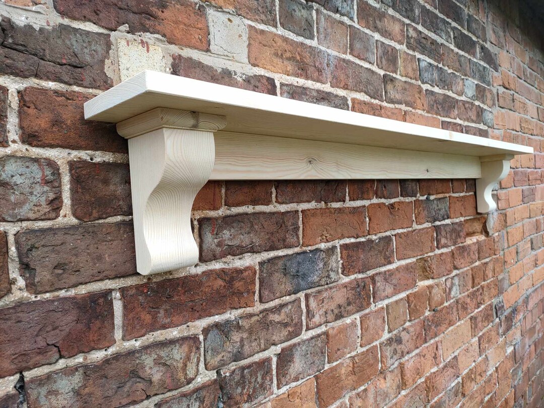 JOINERY GRADE L Shelf With Corbels I Handmade L Wooden Mantel Shelf ...