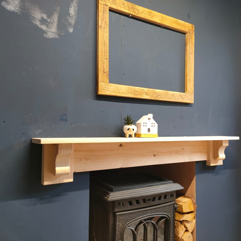 JOINERY GRADE L Shelf With Corbels I Handmade L Wooden Mantel Shelf ...