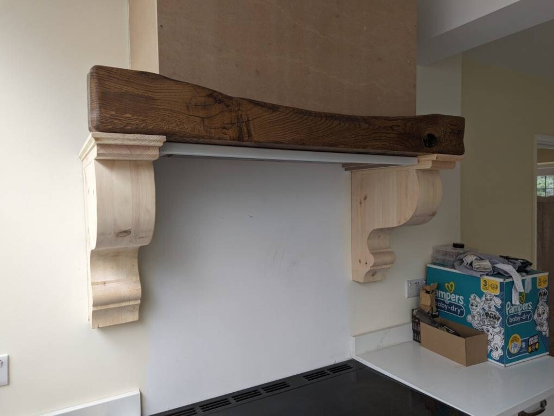 A Pair of Joinery Grade Redwood Corbels- Bespoke Size -range Hood ...