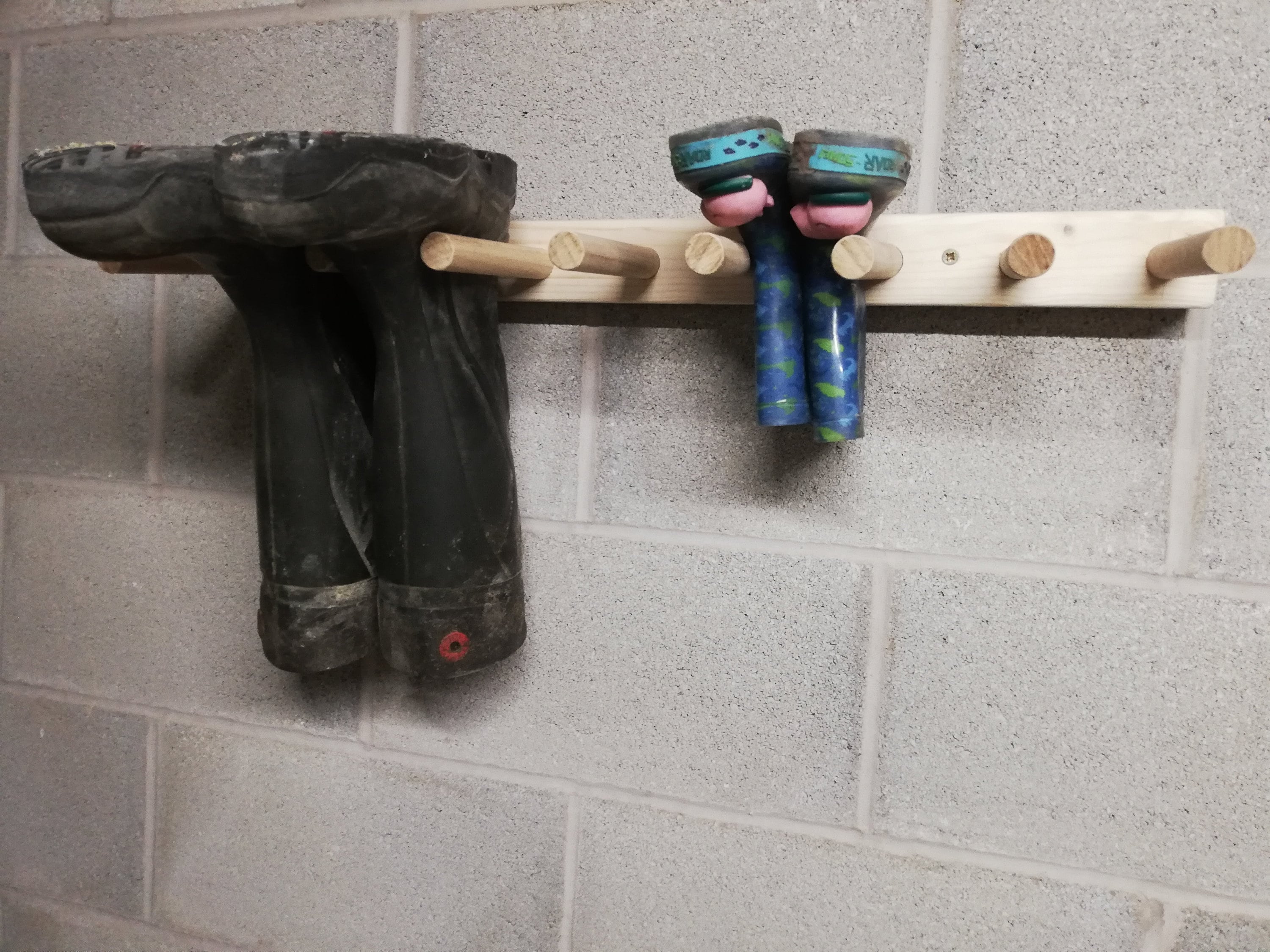 Welly Wellington Wellies Wooden Rack / Boots Holder Wall - Etsy UK