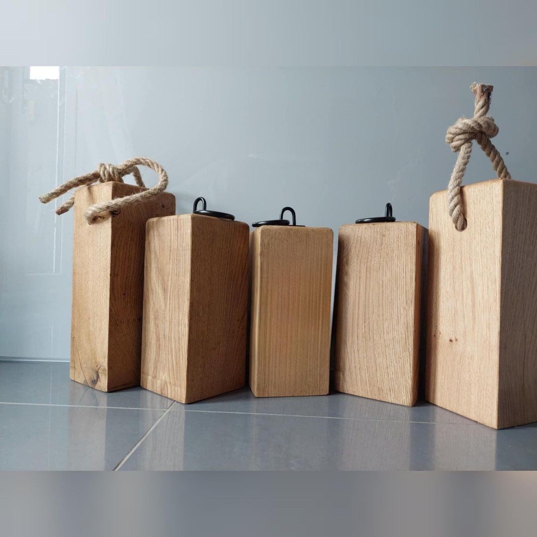 Rustic OAK Solid Wood Door Stop , Farm House Decor , 2 Sizes - Etsy