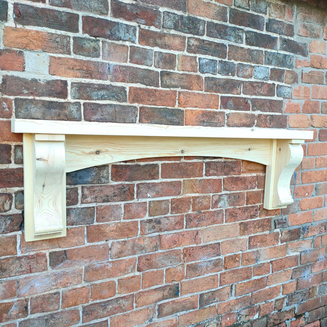 JOINERY GRADE L Shelf With Corbels I Handmade L Wooden Mantel Shelf ...