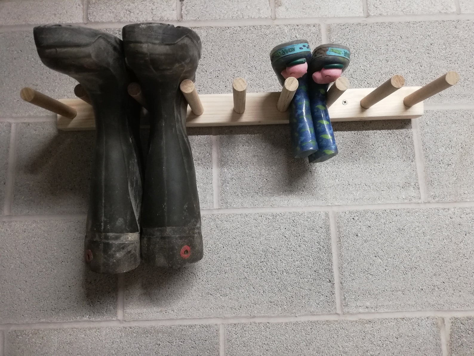 Welly Wellington Wellies Wooden Rack / Boots Holder Wall - Etsy UK