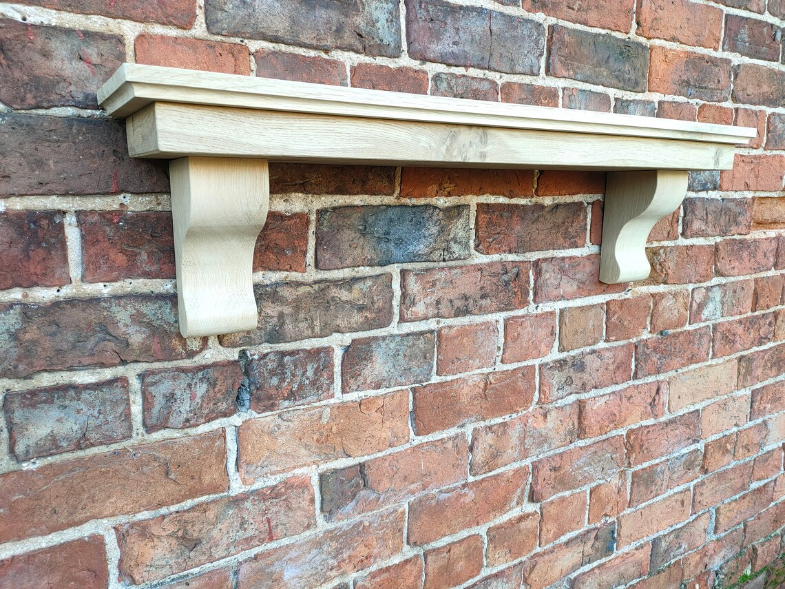 Oak Joinery Grade Shelf With Corbels I Handmade L Wooden Mantel Shelf ...