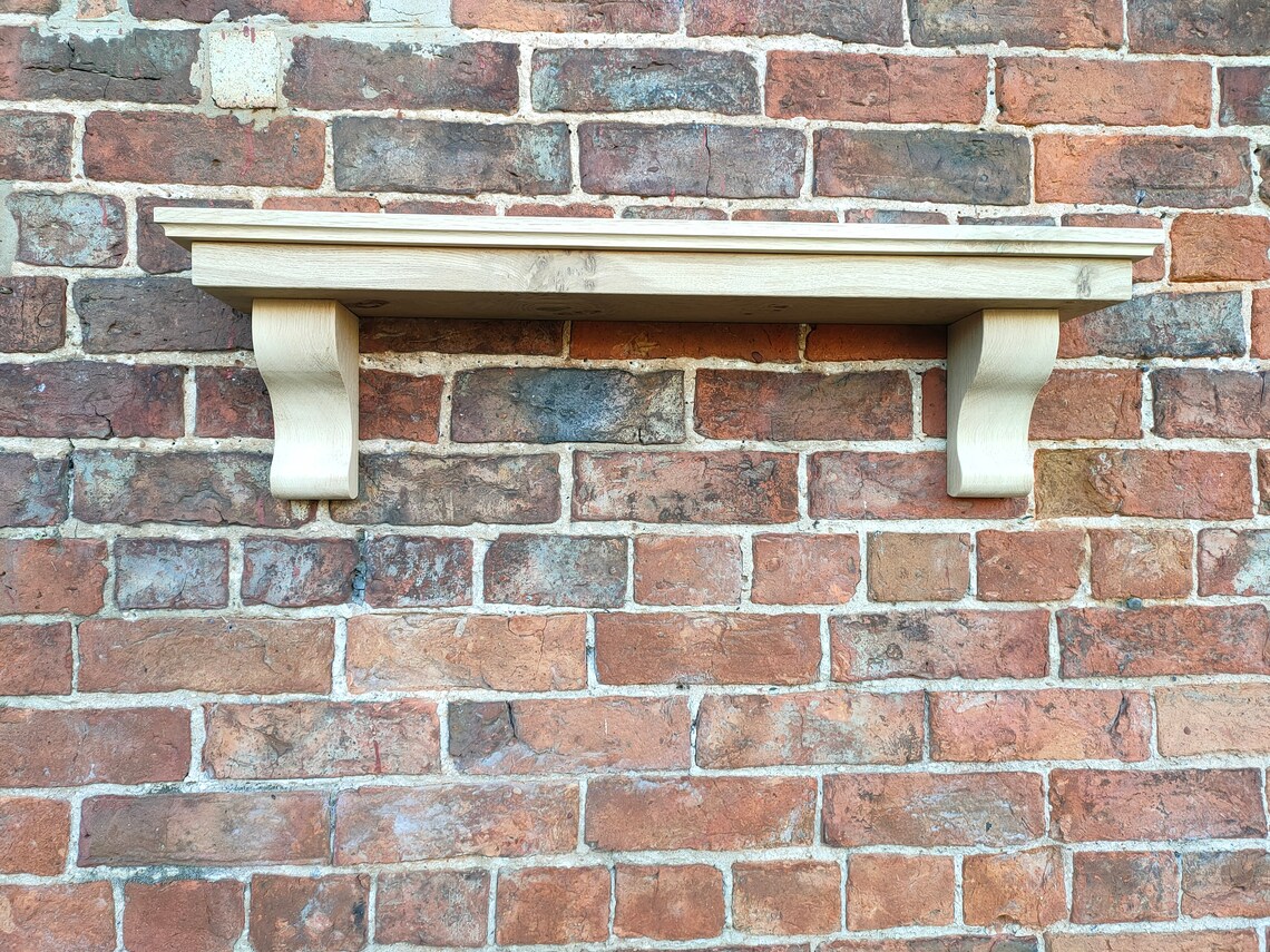 Oak Joinery Grade Shelf With Corbels I Handmade L Wooden Mantel Shelf ...