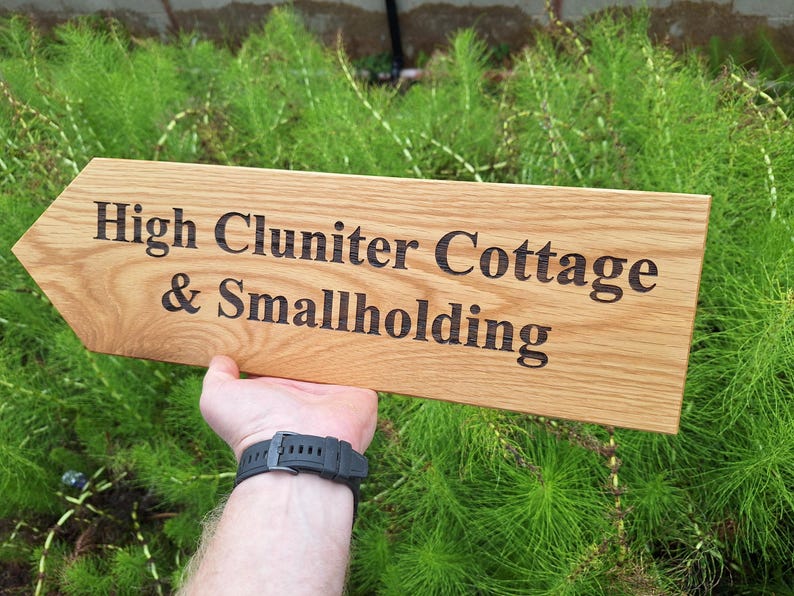 Personalised Oak Arrow Sign With Post Custom Carved Direction Sign ...