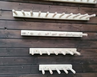 Oak Waxed Welly Rack, Wellington Wellies Wooden Rack Boot Holder Wall ...