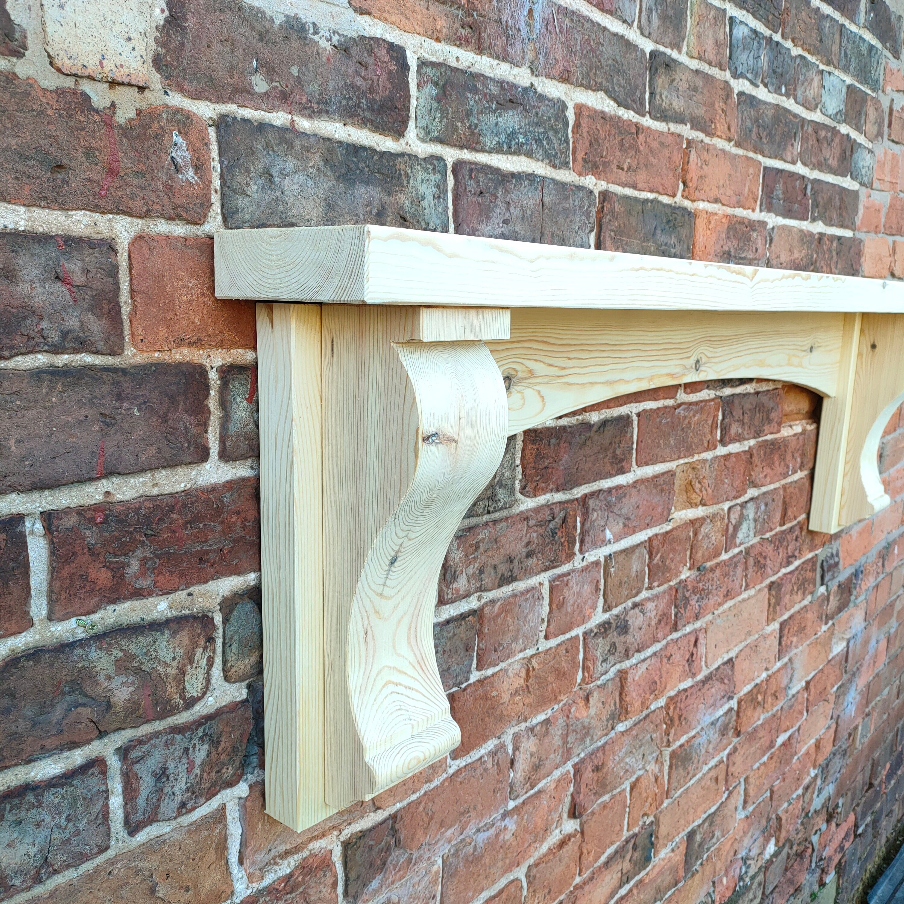 JOINERY GRADE L Shelf With Corbels I Handmade L Wooden Mantel Shelf ...