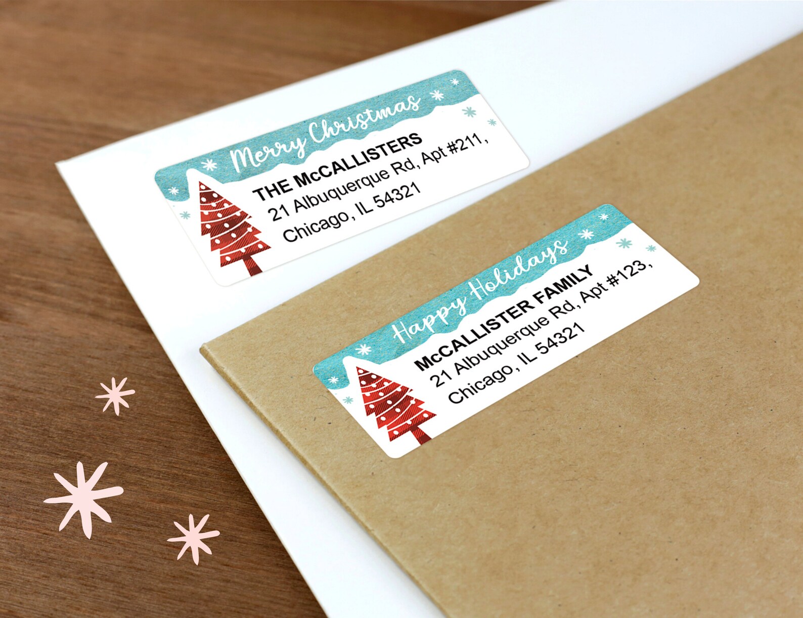 Printable and Editable Christmas or Holiday Address Labels, - Etsy