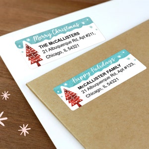 Printable and Editable Christmas or Holiday Address Labels, - Etsy